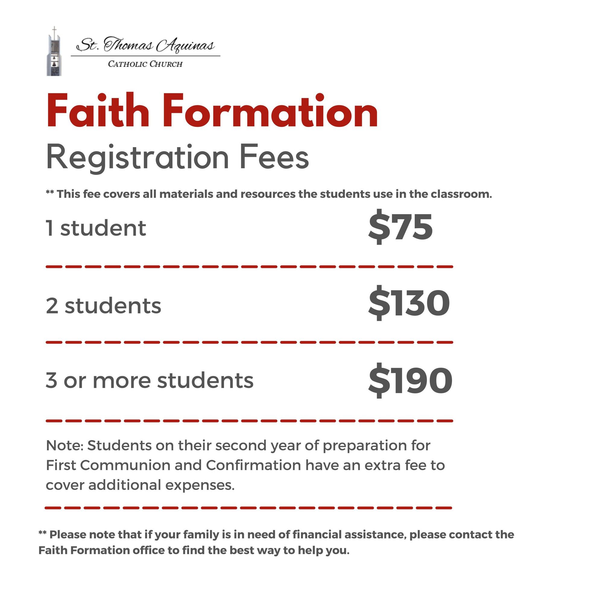 Faith Formation Registration and Forms – St. Thomas Aquinas